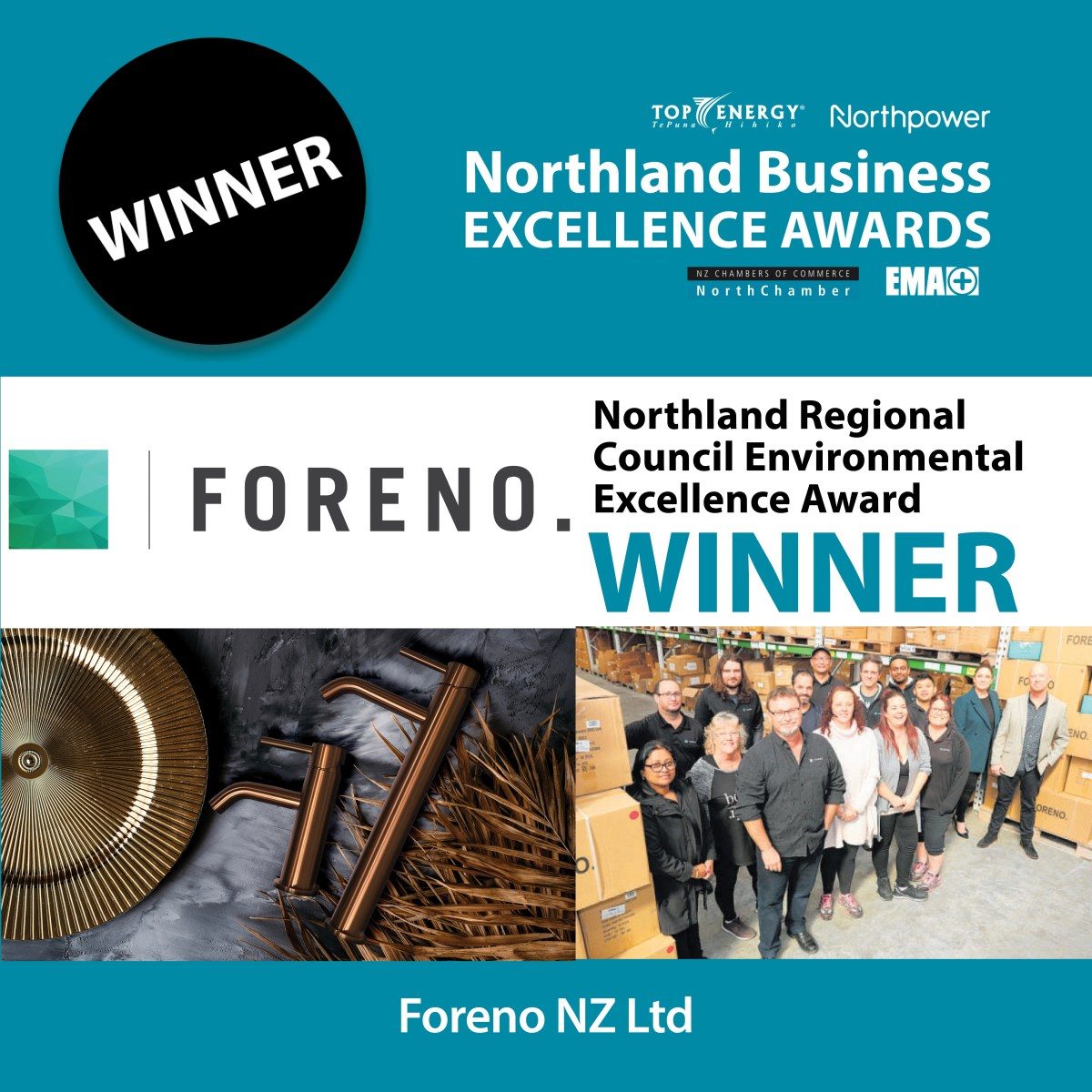 Foreno Tapware awarded Northland Business Environmental Excellence ...